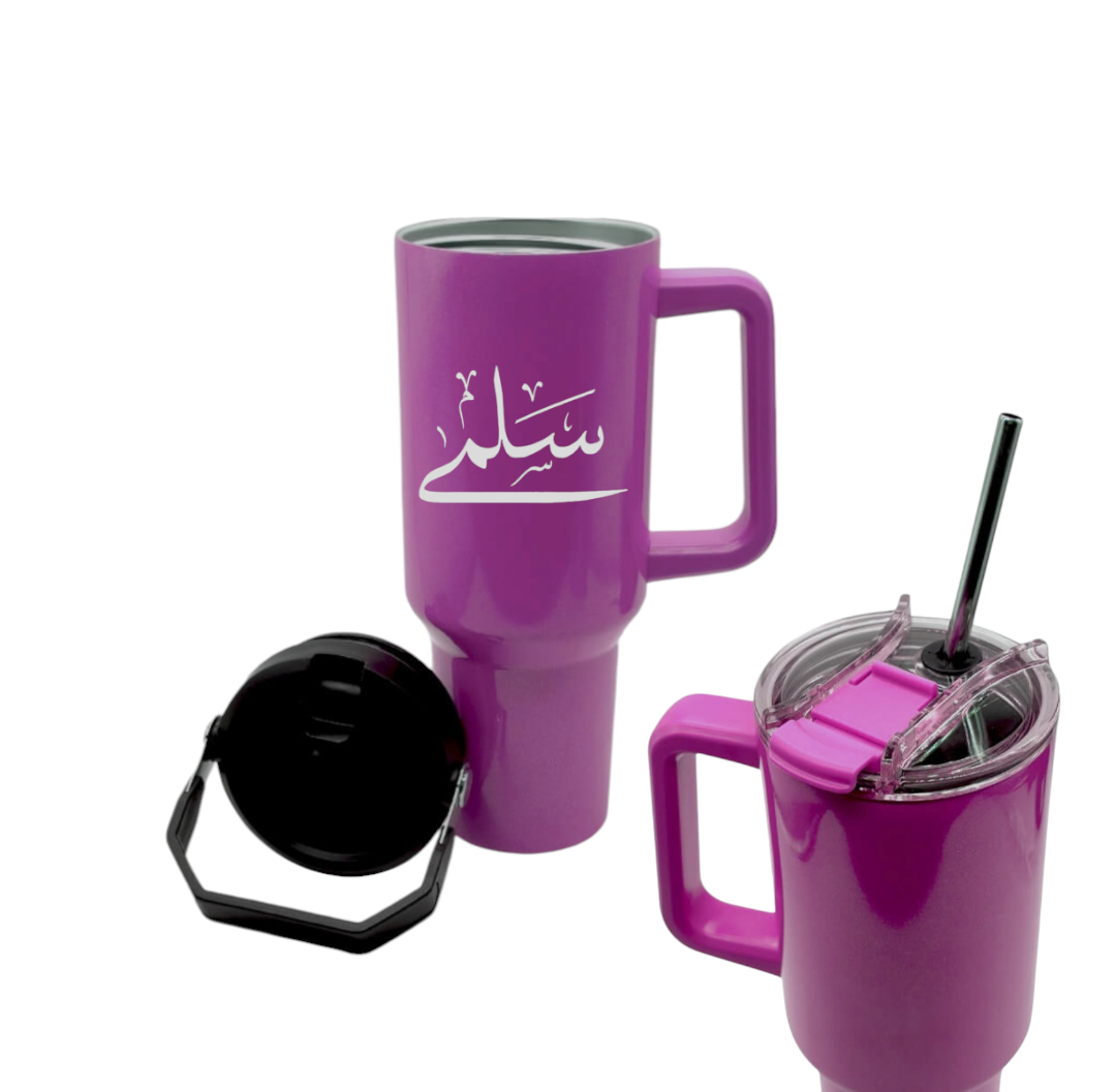 Tall Pink flask with handle - Darhaa